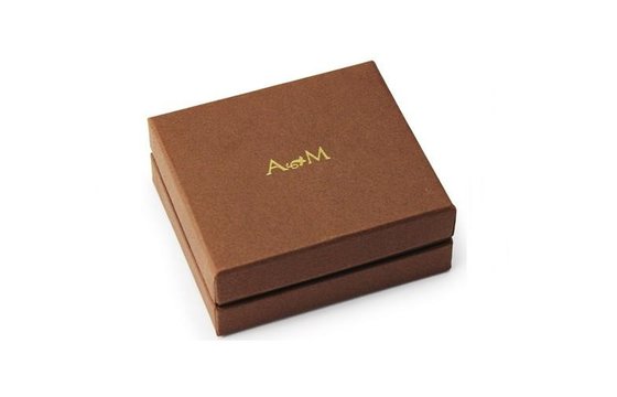 Brown Ring Packaging Gift Boxes With Gold Foil Stamping Sponge Insert