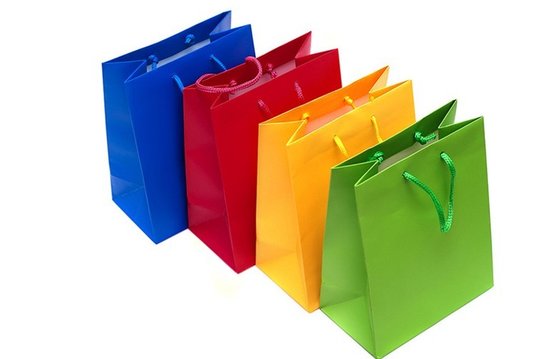 Custom Logo Printing Shopping Paper Bags With Rope Handles