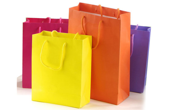 Custom Logo Printing Shopping Paper Bags With Rope Handles