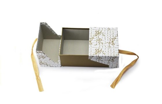 Both Side Open Designed Cardboard Gift Boxes With Butterfly Tie