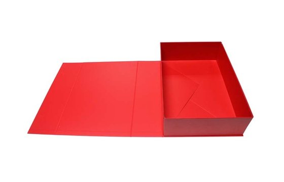 Foldable Cardboard Gift Boxes Magnet Red Gift Box Flat Packaging
