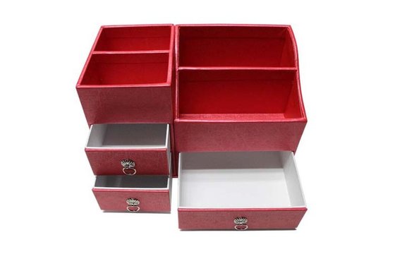 Desk Type Cosmetic Cardboard Gift Boxes Three Drawers Small Hardware