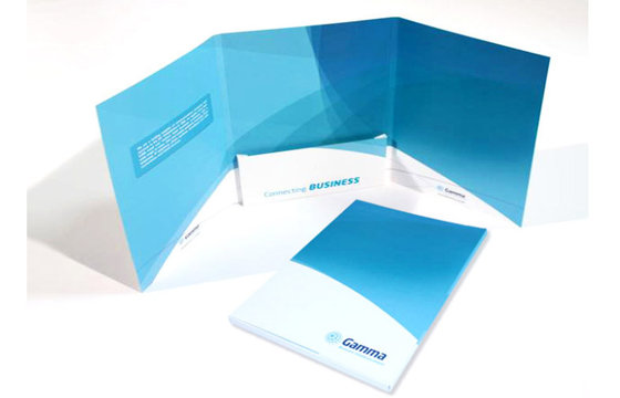 250G Presentation File Folder Paper 2 Pockets Full Color Printing