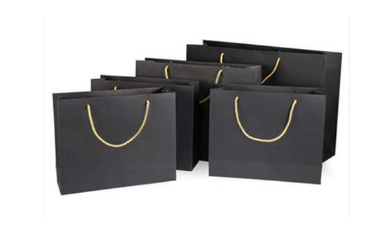 Logo Printing Custom Black Paper Bag Paper Shopping Bags Fancy ISO9001