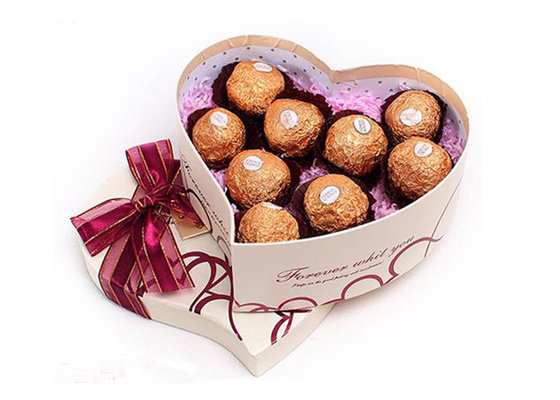 Heart Shape Chocolate  Recycled Cardboard Gift Boxes , OEM