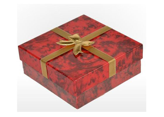 Jewelry Luxury Ribbon Recycled Cardboard Gift Boxes , Fancy Paper Box