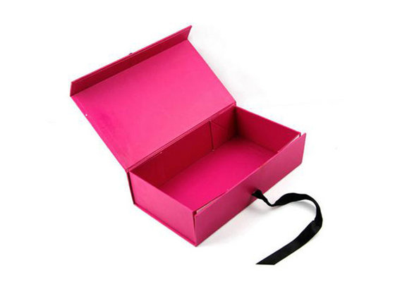 Red Ribbon Matt Lamination Recycled Cardboard Gift Boxes