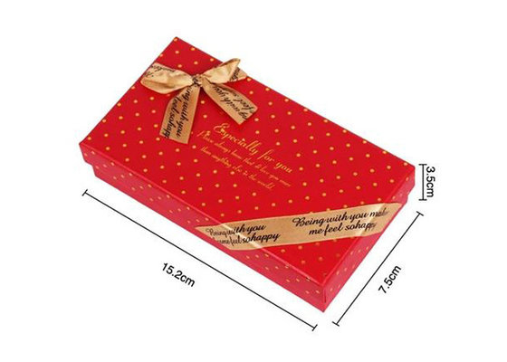 Dots Printing Trays Insert Red Recycled Cardboard Gift Boxes For Chocolate