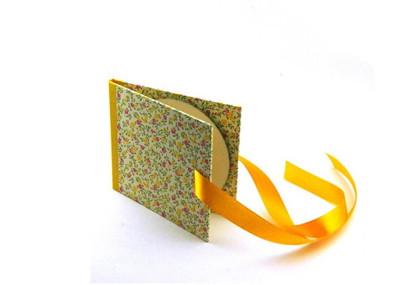 luxury vintage style cardboard CD/DVD packaging boxes CD case with ribbon