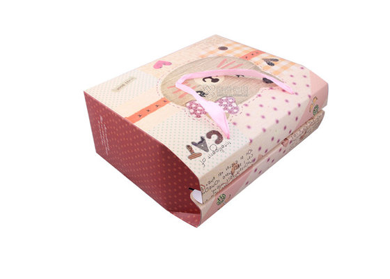 Glossy / UV Lovely folding Recycled Cardboard Gift Boxes with string , 800gsm