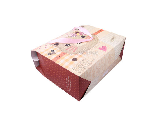 Glossy / UV Lovely folding Recycled Cardboard Gift Boxes with string , 800gsm