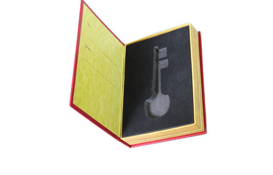 Clamshell Magic Key Cardboard Gift Boxes , Book Shaped Gift Box With EVA Inside