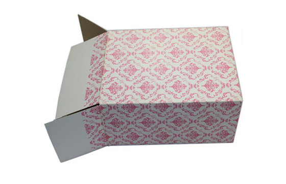 Pink Paper Packaging Gift Box With Tie Sticked / Recycled Plastic Boxes