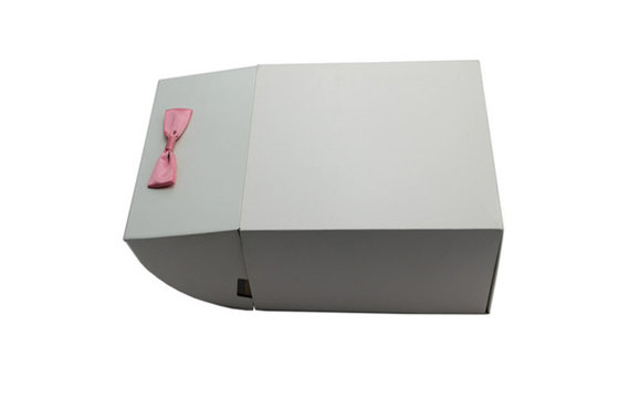 Pink Paper Packaging Gift Box With Tie Sticked / Recycled Plastic Boxes