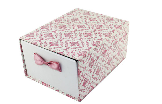 Custom Durable Ribbon Handle Cardboard Pink Gift Boxes For Clothes