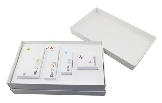 ISO9001 White Skin Cosmetics Gift Boxes With Spot UV / Matt Lamination