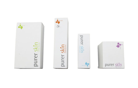 ISO9001 White Skin Cosmetics Gift Boxes With Spot UV / Matt Lamination
