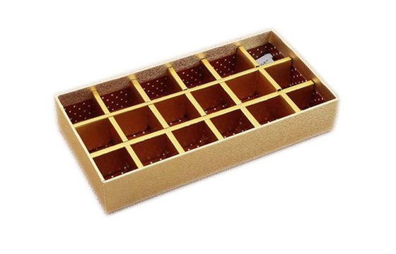 Gold Card Paper Recycled Cardboard Chocolate Box Packaging With Ribbon Tied