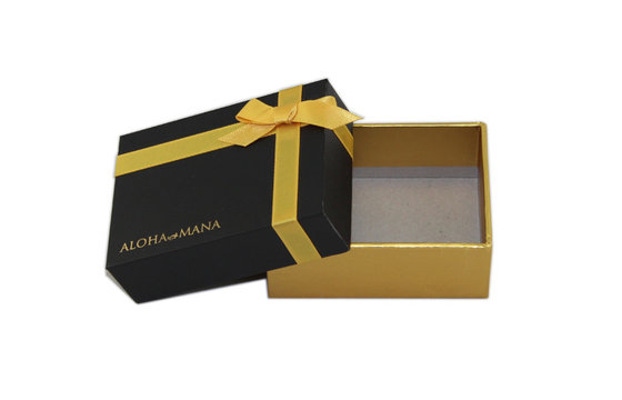 Recycled Cardboard Jewelry Gift Boxes Packaging With Ribbon Crossed