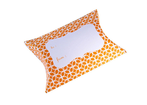Christmas Pillow Box Matt Lamination Art Paper / Kraft Paper Pillow Box For Christmas
