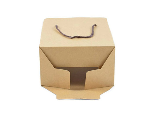 Food Grade OEM Kraft Paper Lunch Packaging Box With String