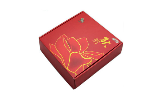 Food Red Corrugated Paper Packaging Boxes For Mooncake Packaging