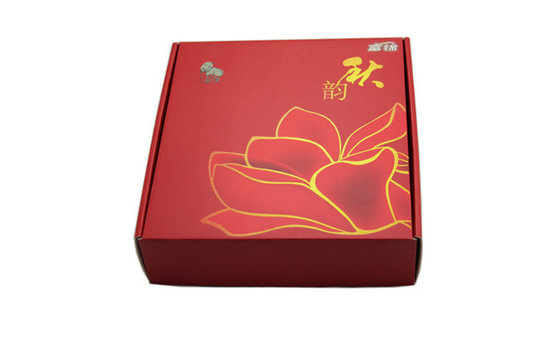 Food Red Corrugated Paper Packaging Boxes For Mooncake Packaging