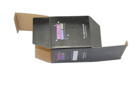 Black Paper Gift Box / Corrugated Print Packaging Boxes For Electronics