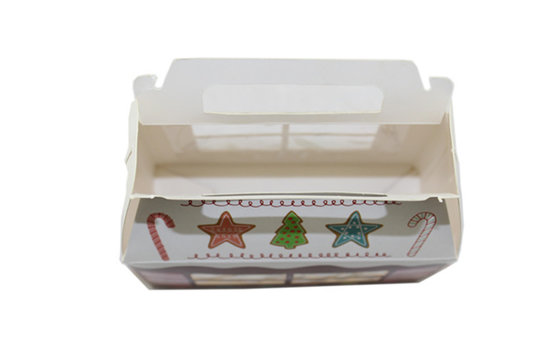 Food Pastry Packaging Auto Bottom Hand Printed Cardboard Boxes with PET Window