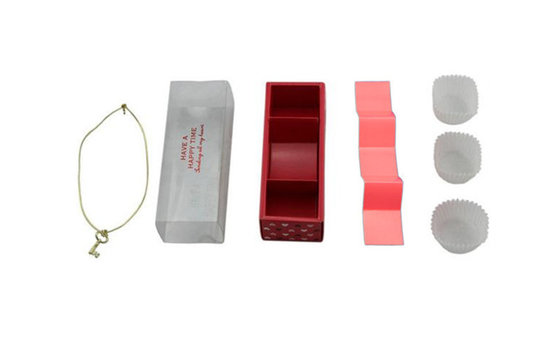 Printing Box Packaging With PET Window , Red Printed Chocolate Boxes