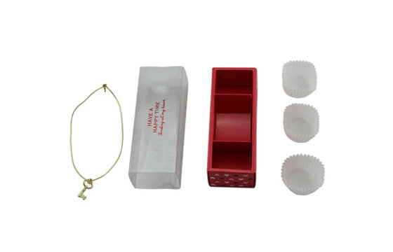 Printing Box Packaging With PET Window , Red Printed Chocolate Boxes