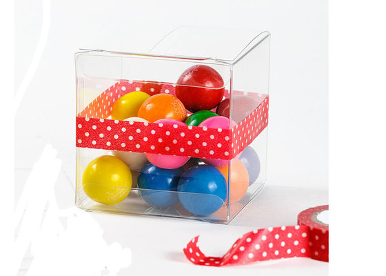 CMYK / Pantone Clear Plastic Boxes Recyclable PP Transparent Cube Boxes
