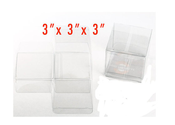 CMYK / Pantone Clear Plastic Boxes Recyclable PP Transparent Cube Boxes
