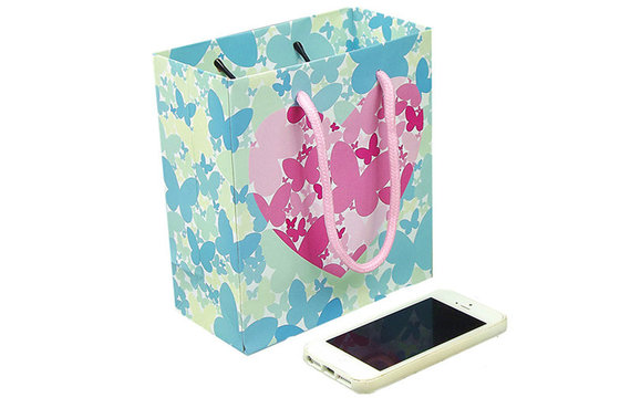 Paper bags 2014 Fancy colorful cotton handle Paper Gift Bags printed