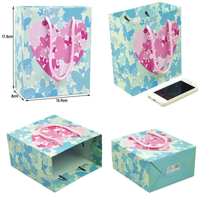 Paper bags 2014 Fancy colorful cotton handle Paper Gift Bags printed