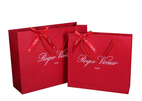 Red Paper Bag Branded Luxury Full color printing with handle