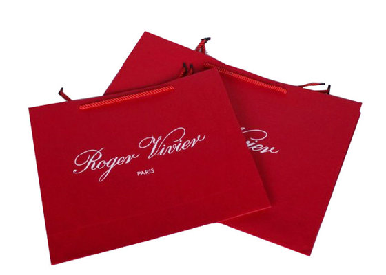 Red Paper Bag Branded Luxury Full color printing with handle