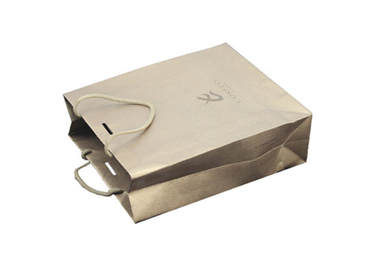 Embossing Logo Colored Paper Bags With Handles , Pantone color