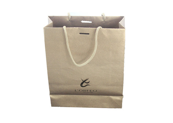 Embossing Logo Colored Paper Bags With Handles , Pantone color