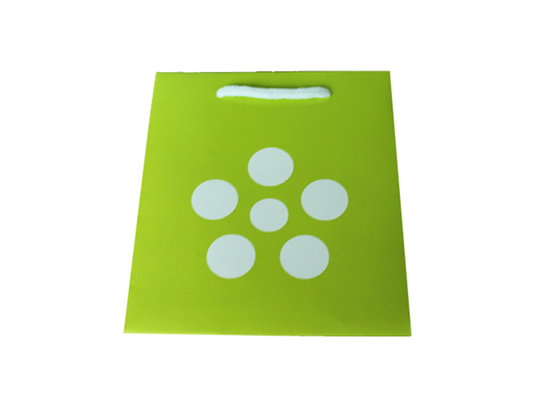 Fancy Art Paper Bag Apple Green With Cotton Handle For Gift Packing