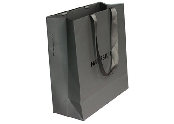 Elegant Ribbon Handle Printed Logo Paper Bag With High Quality For Shopping