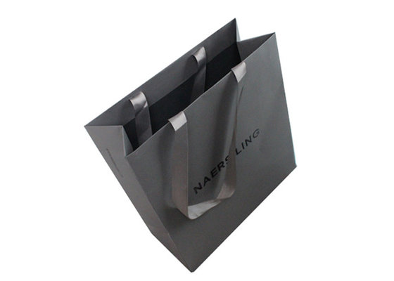 Elegant Ribbon Handle Printed Logo Paper Bag With High Quality For Shopping