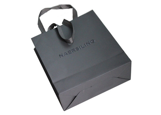 Elegant Ribbon Handle Printed Logo Paper Bag With High Quality For Shopping
