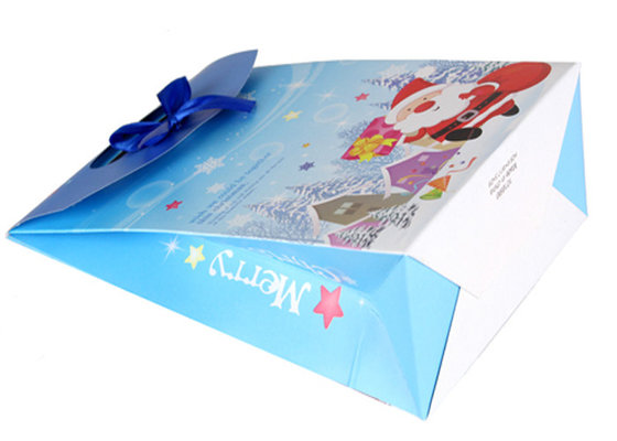 Christmas Paper Gift Bags With Logo Printe Self Adhensive Santa Claus Bag For Gift