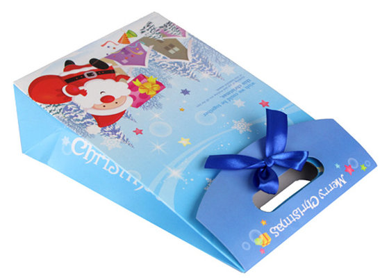 Christmas Paper Gift Bags With Logo Printe Self Adhensive Santa Claus Bag For Gift