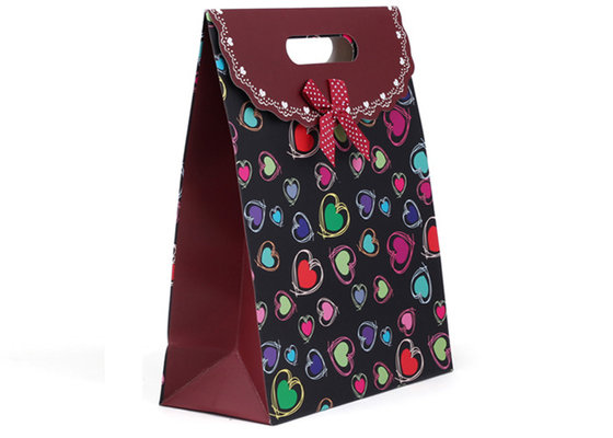 Eco Friendly White Card Present Carrier Paper Gift Bags Full Color Printing