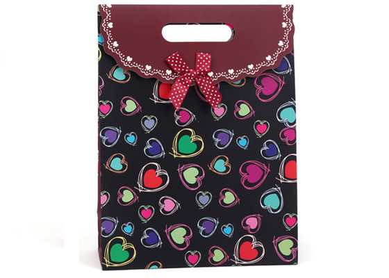 Eco Friendly White Card Present Carrier Paper Gift Bags Full Color Printing