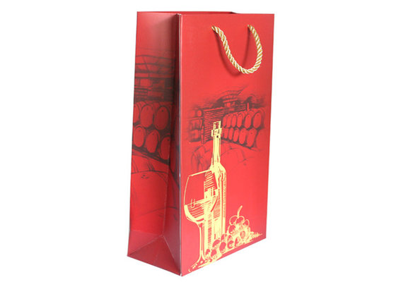 Paper Gift Bags With Handles , Double Strong Wine Paper Bag