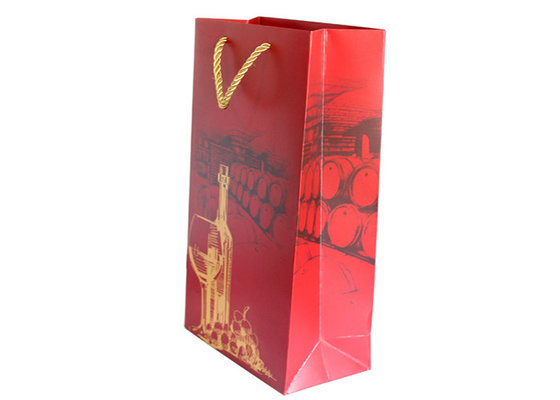 Paper Gift Bags With Handles , Double Strong Wine Paper Bag