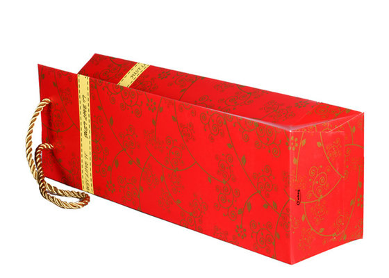 Wine Bags Red Gold Tree Heavy Paper Gift Holiday Christmas Strong Handles